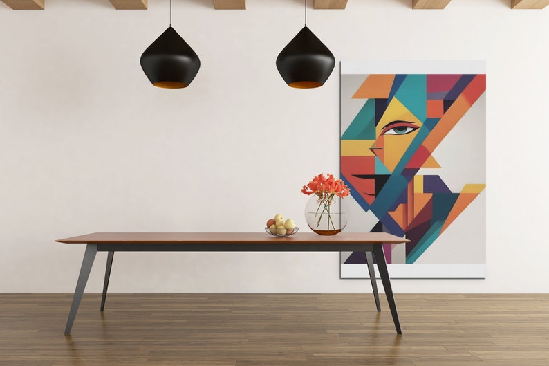 Cubism Style Wall Art, Modern Abstract Art, Luxury Painting, Colorful ...