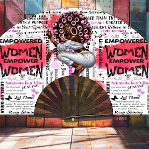 Empowerment Clack Fan PNG: Women Empower Women Afrocentric Design ...