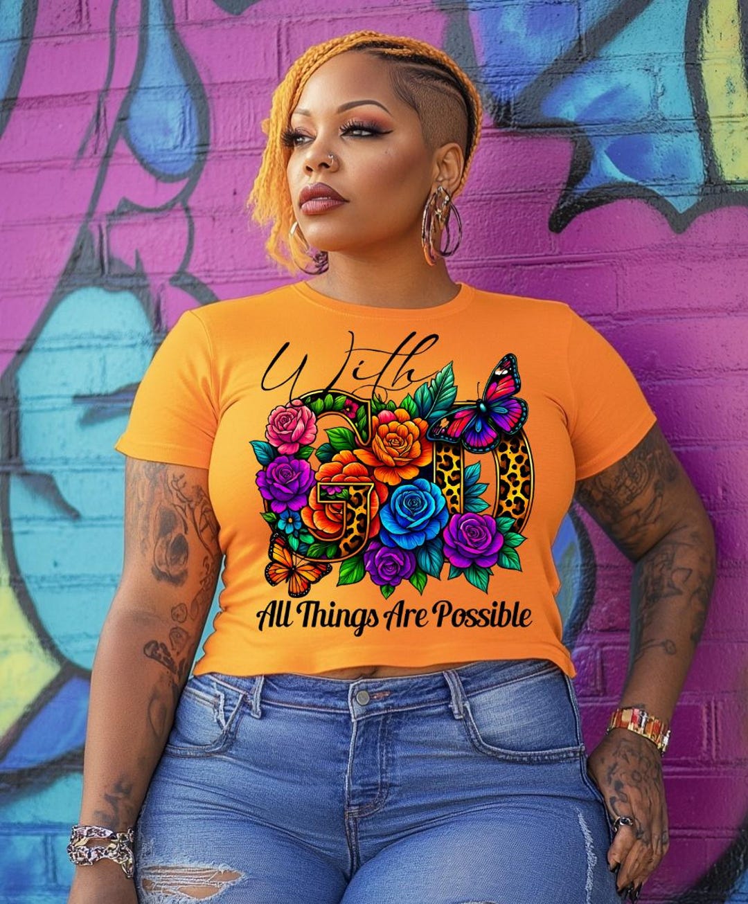 Floral Leopard Christian Quote PNG: With God All Things Are Possible ...