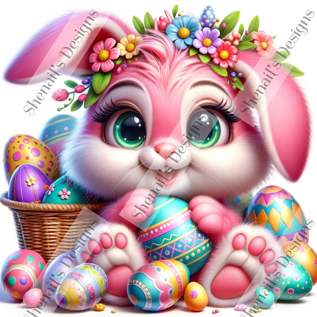 Happy Easter, Easter Fun, Bunny Love, Pink Bunny Cute, Png Download ...