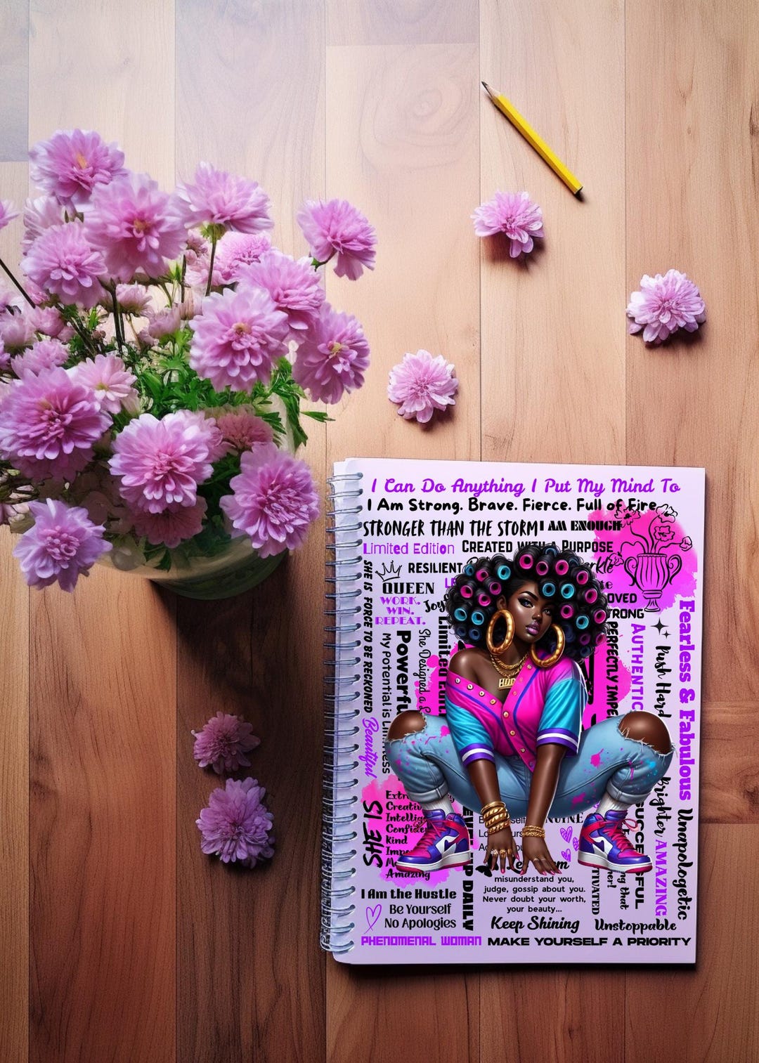 Black Woman Journal Cover PNG Bundle: Afro Art Designs (digital ...