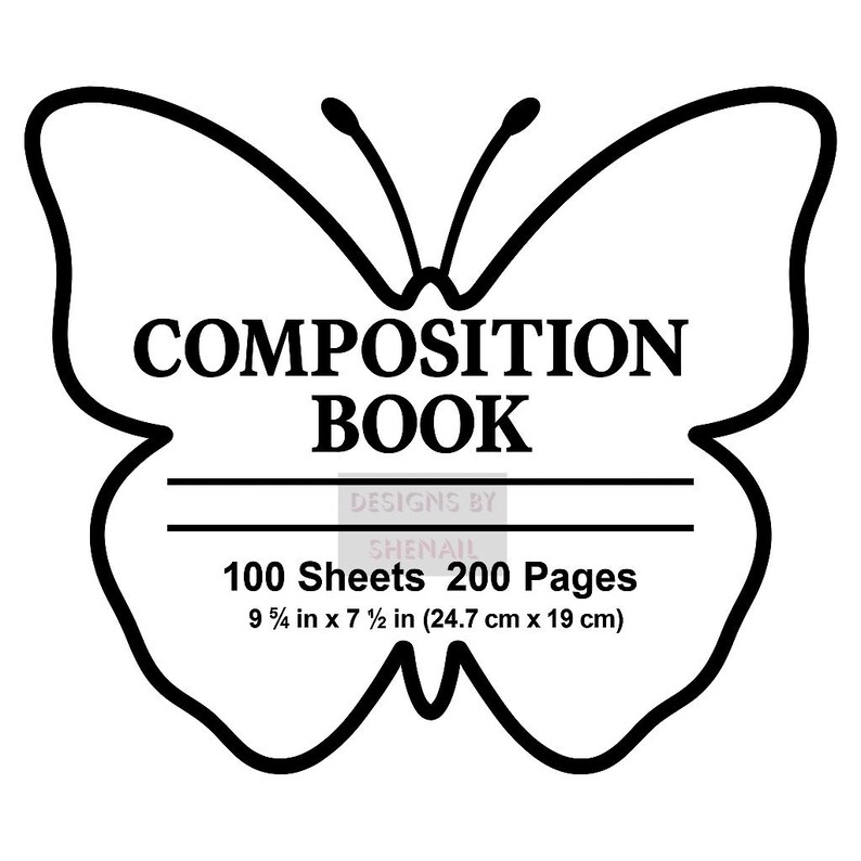 Composition Notebook Label | DXF SVG PNG | School Label for Back to ...
