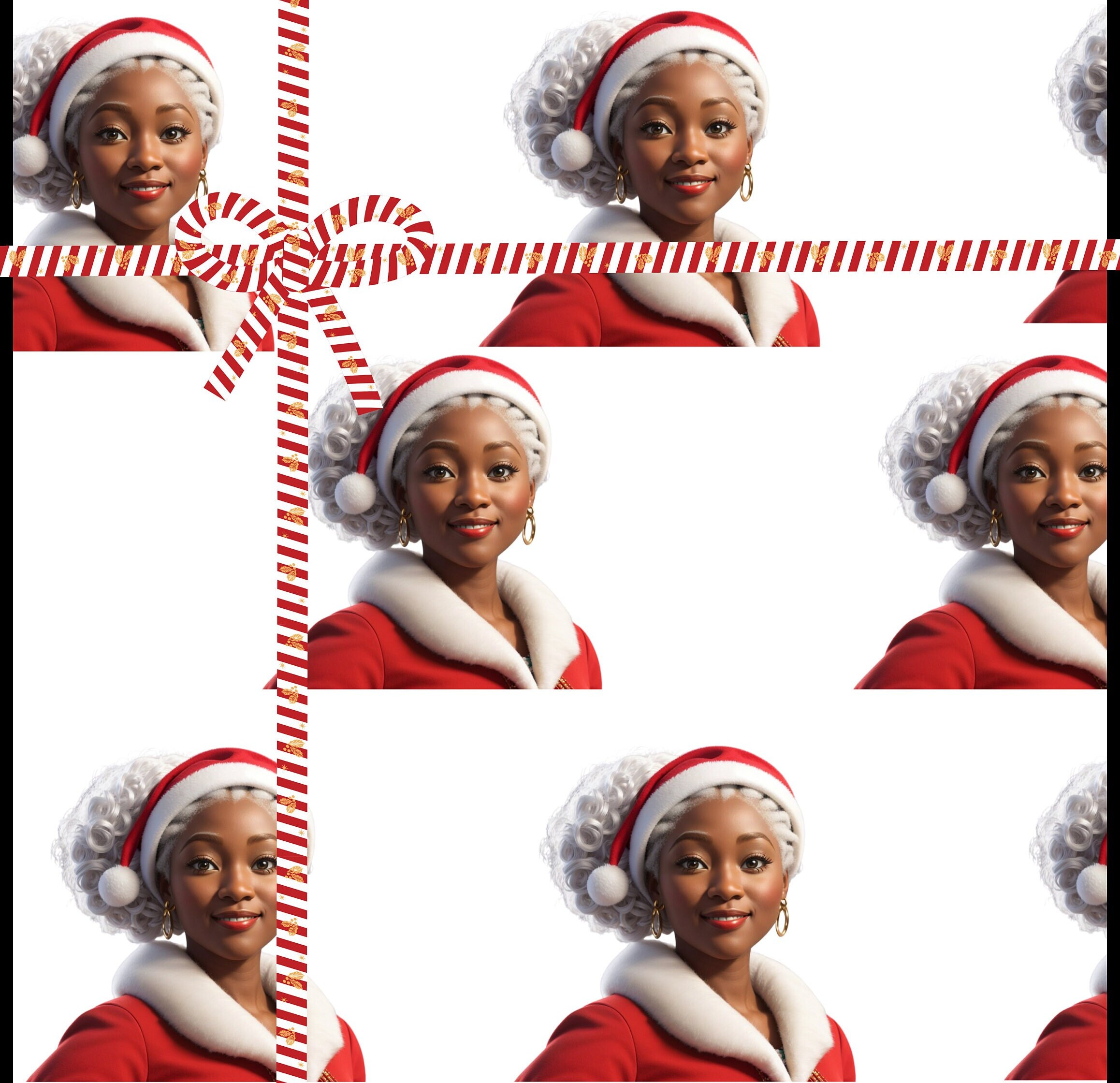 Wrapping Paper Sheets With Mrs. Claus, - Etsy