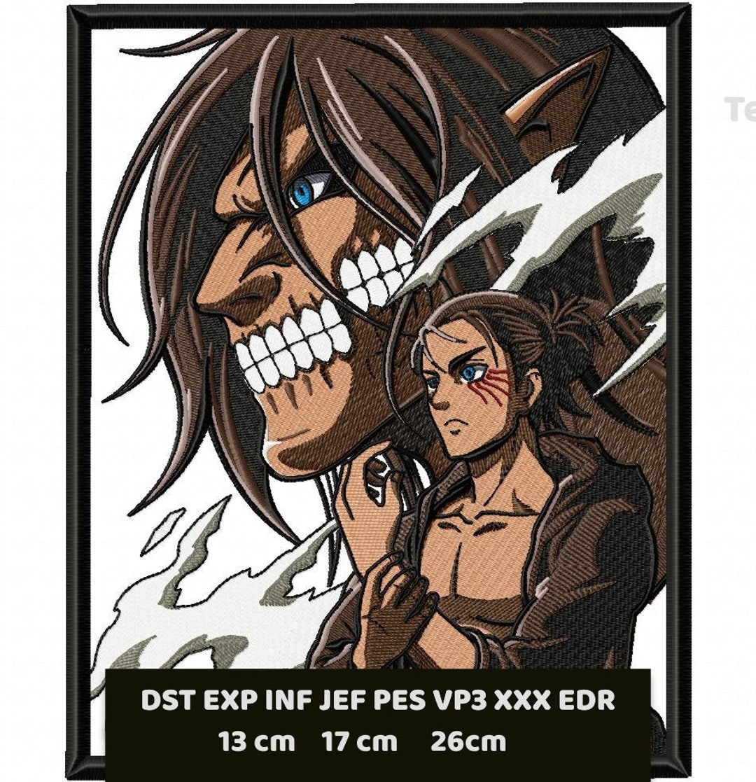 Attack on Titan Eren Embroidery Design - Etsy
