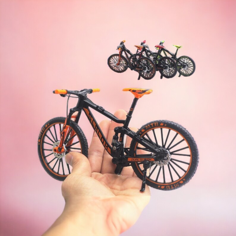 1:10 Mini Finger Mountain Bike Diecast Model Alloy Bicycle Simulation ...
