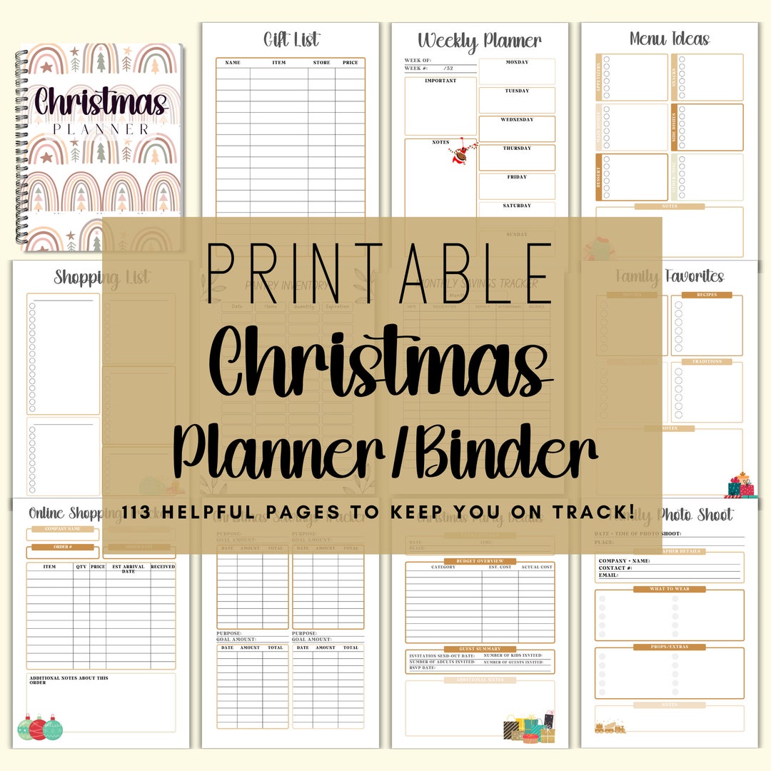 Christmas Planner Bundle 187-page Organization Kit Meal Planning ...