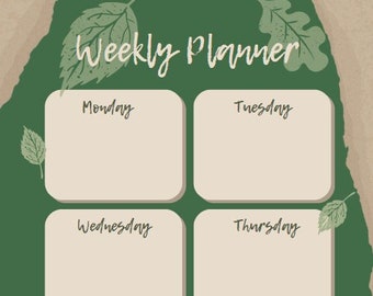 Eucalyptus Weekly Planner, Digital Download, Printable PDF - Etsy