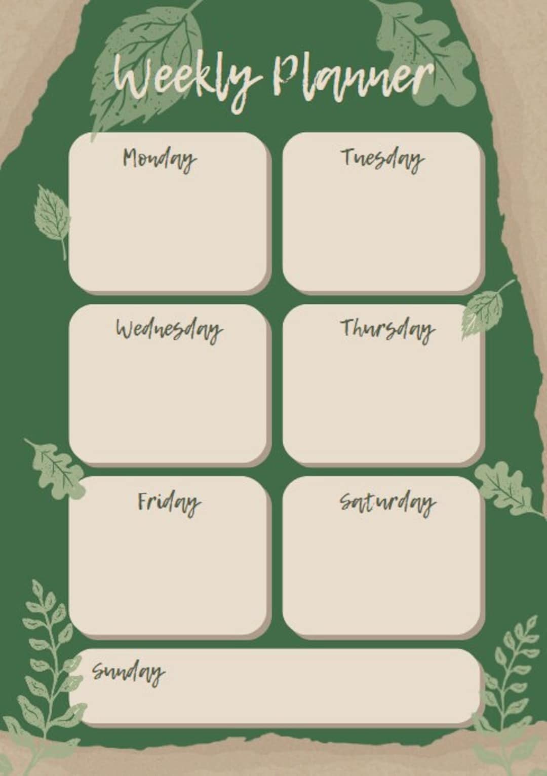 Weekly Planner PDF Printable - Etsy