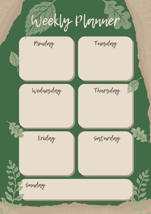 Weekly Planner PDF Printable - Etsy