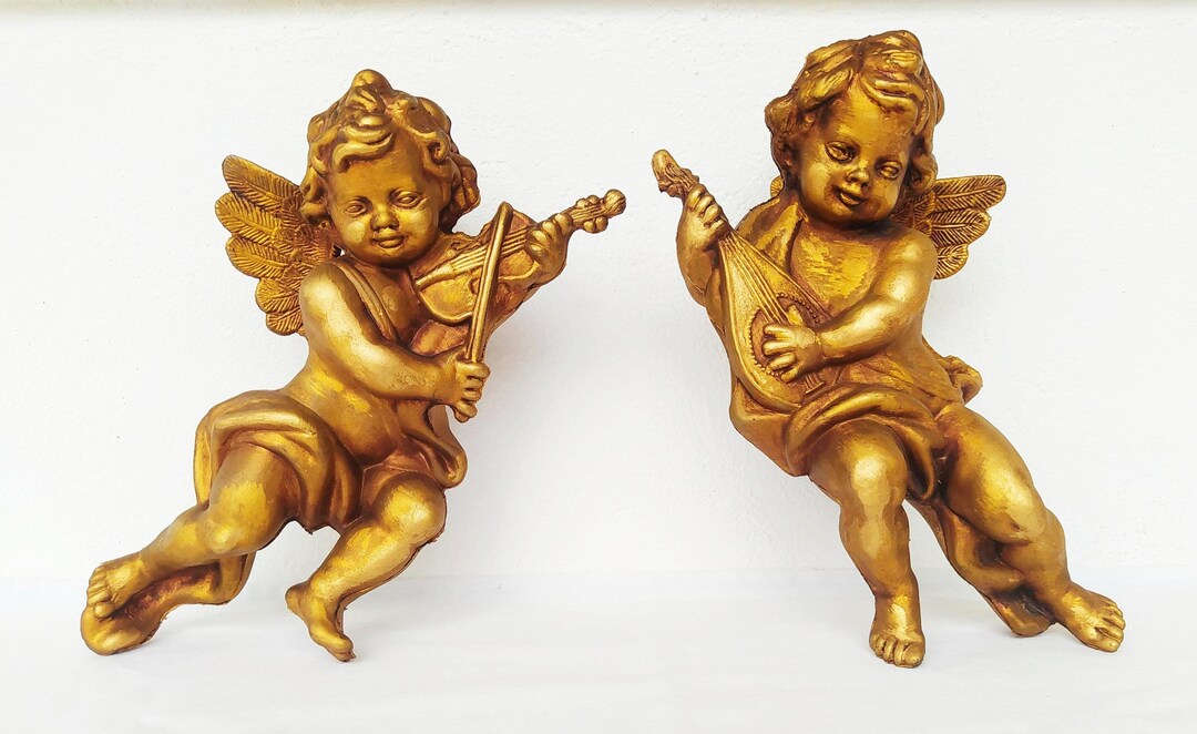 Musician Angels. Cherub Couple Musicians. Christmas Angels. Christmas ...