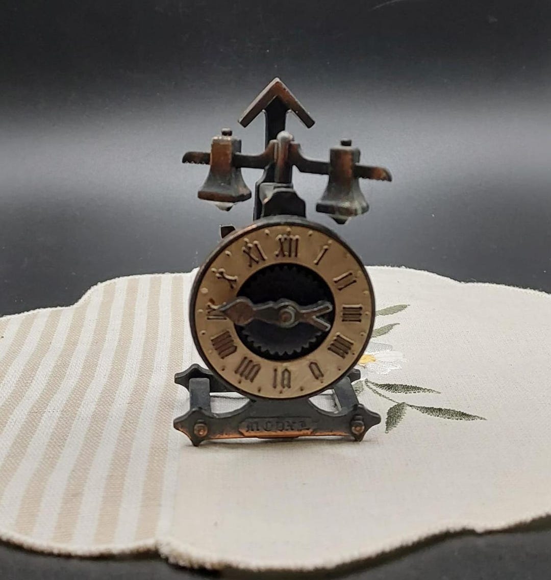 Miniature Cuckoo Clock, Vintage Clock, Antique Cast Metal Clock, Clock ...