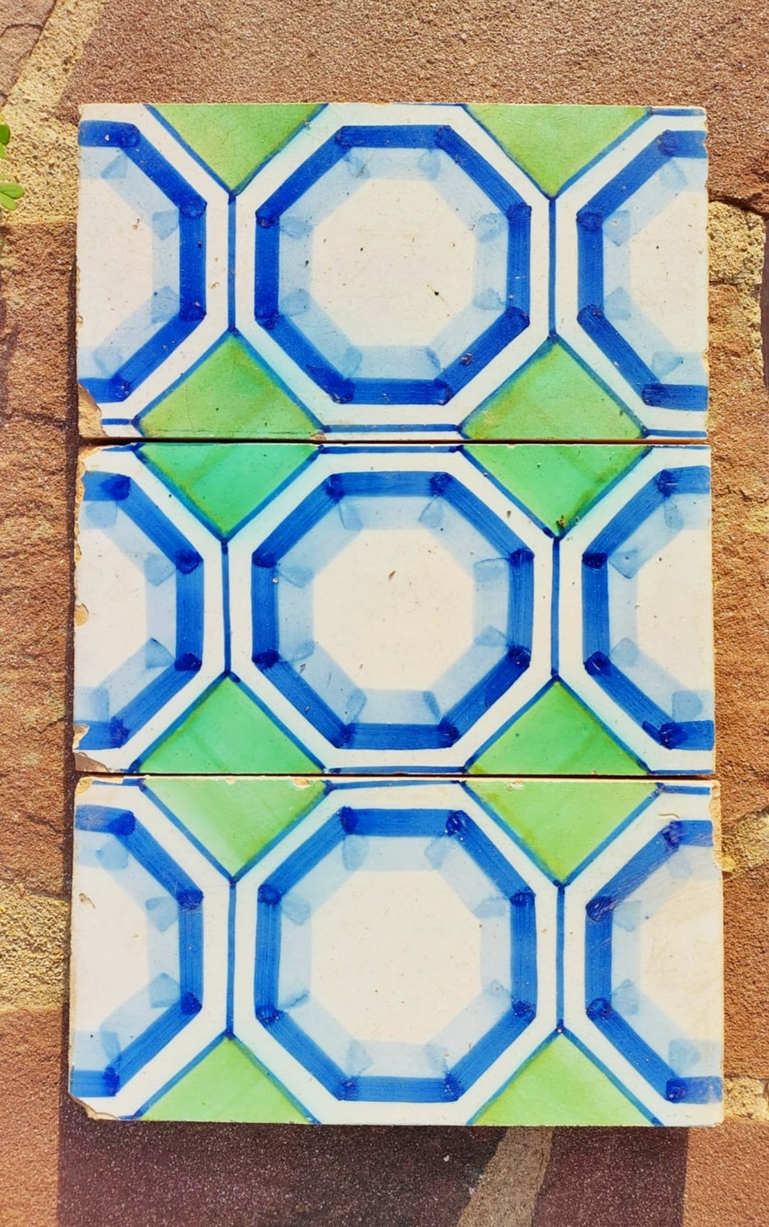 Antique Ceramic Tiles. 1920. Vintage Tiles. Rustic Decor. Home Decor ...