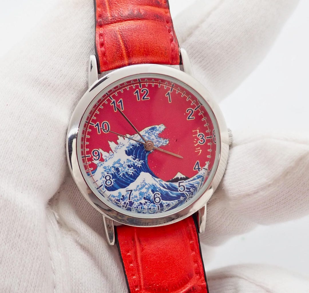 GODZILLA, Japan Woodblock CLASSIC Red Custom RARE! Rare! Character ...