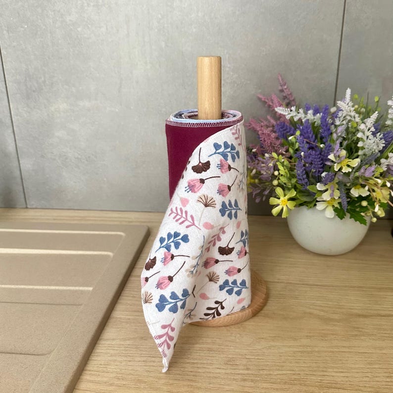 Reusable Paperless Kitchen Towels - Cotton Flannel Unpaper Towel Roll ...