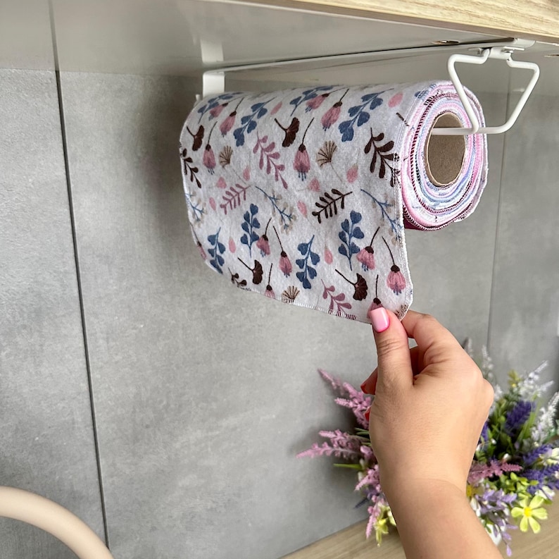 Reusable Paperless Kitchen Towels - Cotton Flannel Unpaper Towel Roll ...