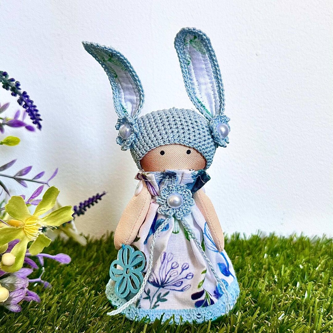 Handmade Easter Bunny Doll Cute Easter Ornaments Rag Decorative Rabbit ...