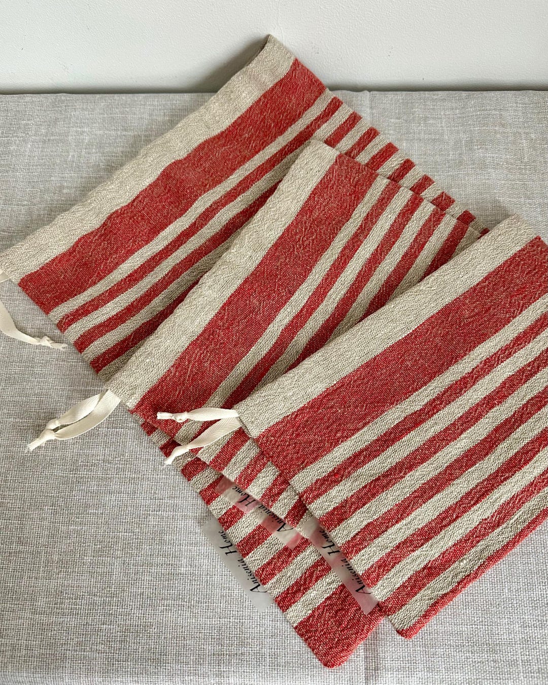 100% Linen Striped Bread Bag - Zero Waste Sourdough Bread Keeper ...