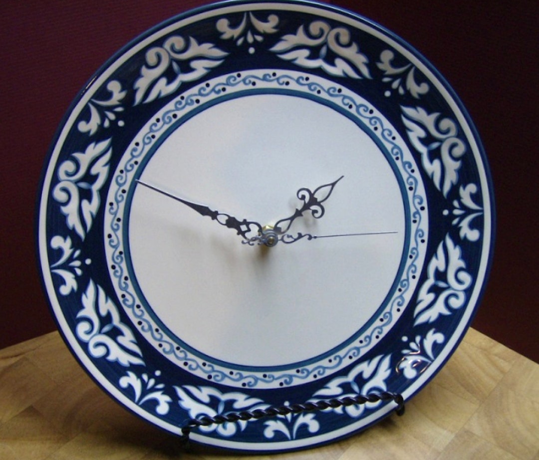 Blue Border Clock - Etsy
