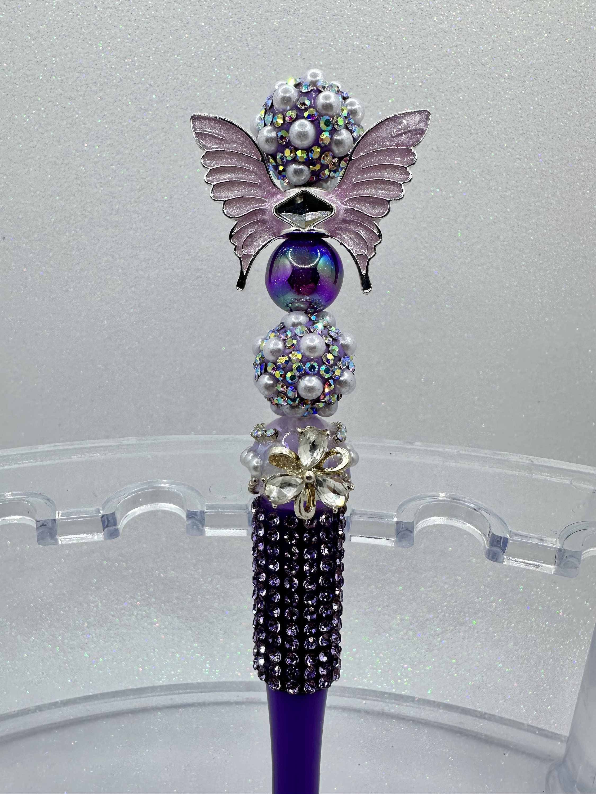 Handmade Beaded Pen: Butterfly & Queen Bee, Refillable Black Ink - Etsy