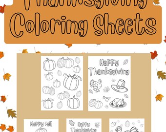 Thanksgiving Coloring Sheet - Etsy