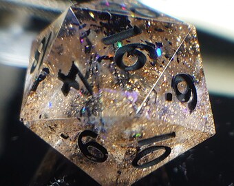 Patchwork Lotus Dnd Dice Set 7 Piece Handmade Sharp Edge Polyhedral ...