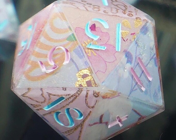 Patchwork Circus - Dnd Single D20 - Sharp Edge Polyhedral Handmade ...