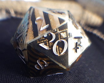Solar Eclipse Dnd Single D20 Sharp Edge Polyhedral Handmade Resin Dice ...