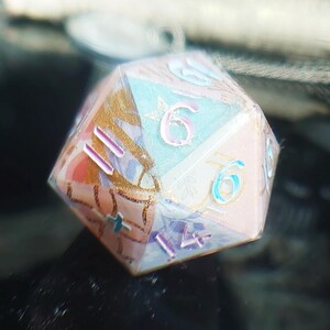 Patchwork Circus - Dnd Single D20 - Sharp Edge Polyhedral Handmade ...