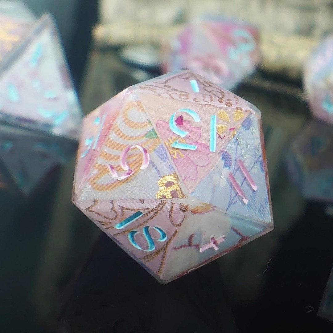 Patchwork Circus - Dnd Single D20 - Sharp Edge Polyhedral Handmade ...