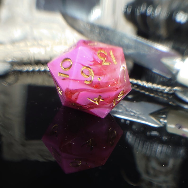 Strawberry Slushie - Dnd D20 + D6 Single Bundle - Sharp Edge Polyhedral ...
