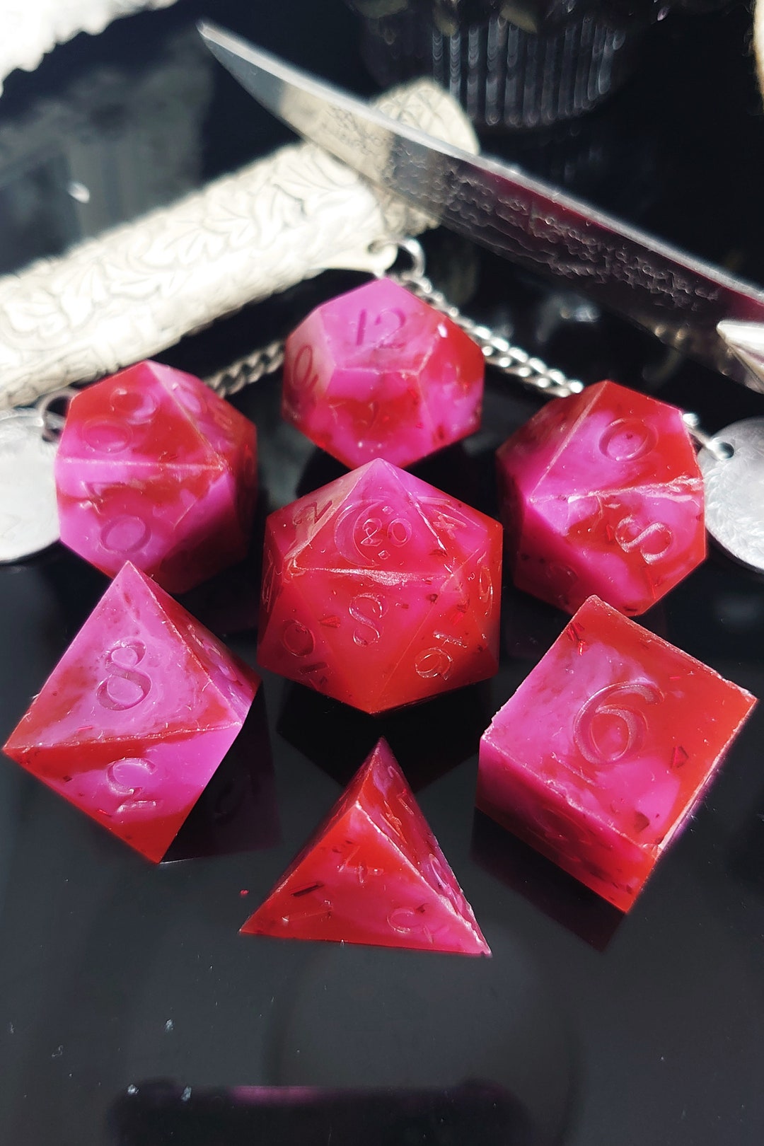 Wise Innocence - RAW Dnd Dice Set – 7 Piece Handmade Sharp Edge ...