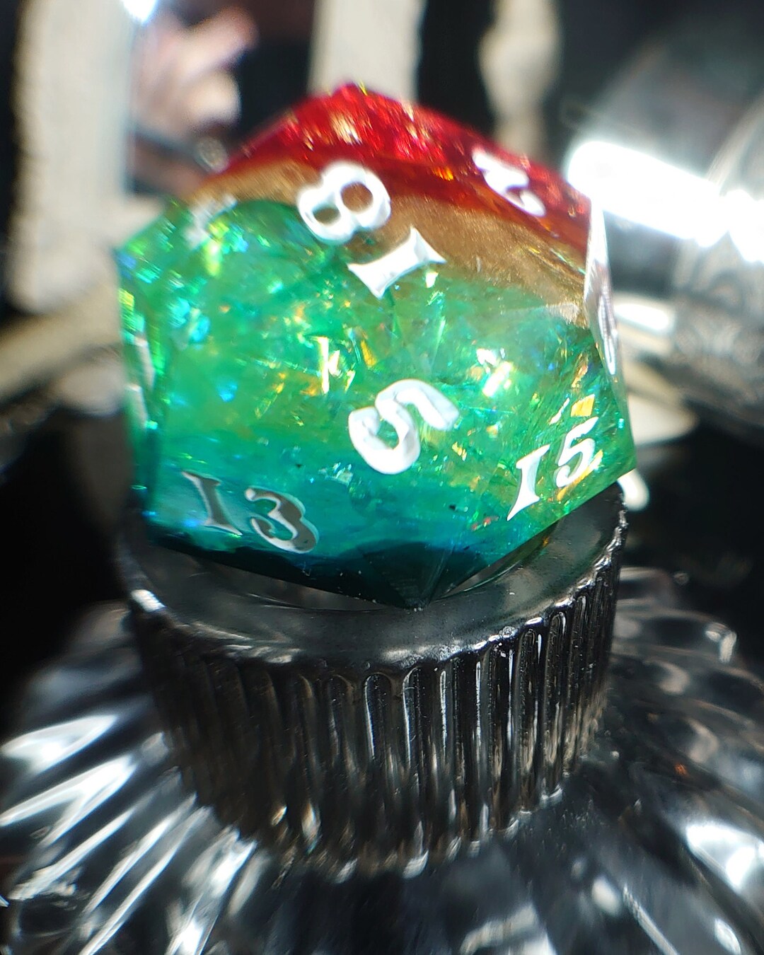 Rainbow! - Dnd 35 Mm Chonk D20 - Sharp Edge Polyhedral Handmade Resin ...