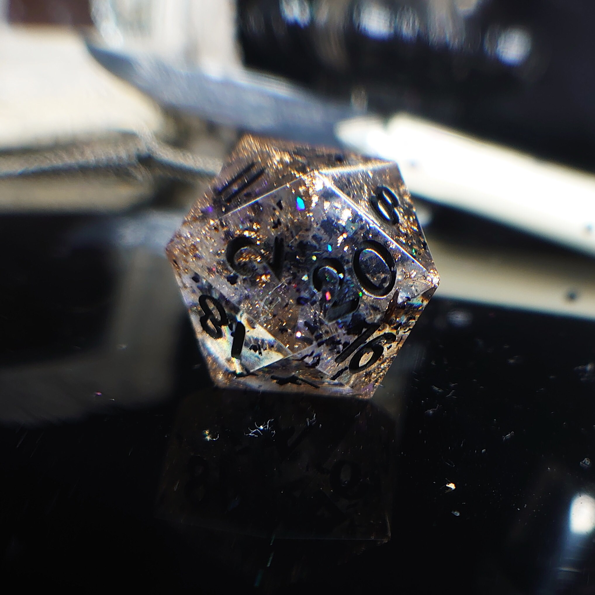 Midas' Touch Dnd Single D20 Sharp Edge Polyhedral Handmade Resin Dice ...