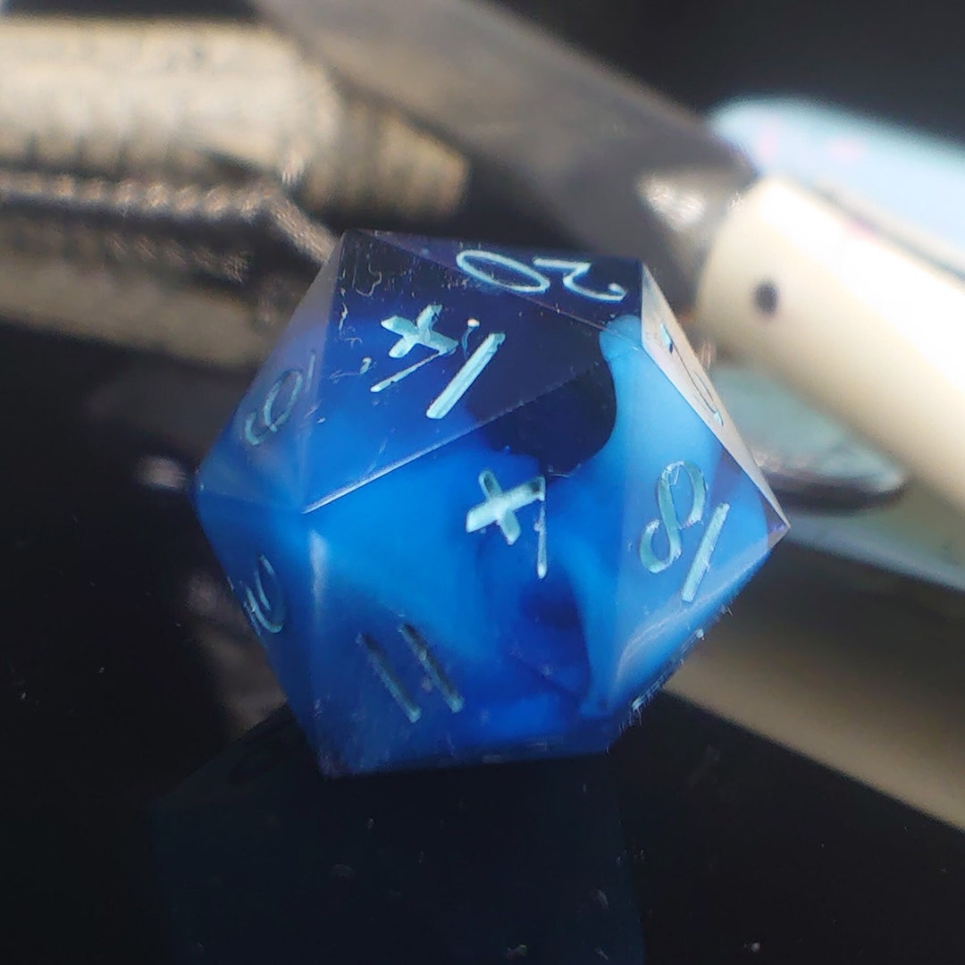 Abyssal Depths - Dnd Single D20 - Sharp Edge Polyhedral Handmade Resin ...