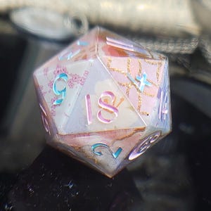 Patchwork Circus - Dnd Single D20 - Sharp Edge Polyhedral Handmade ...