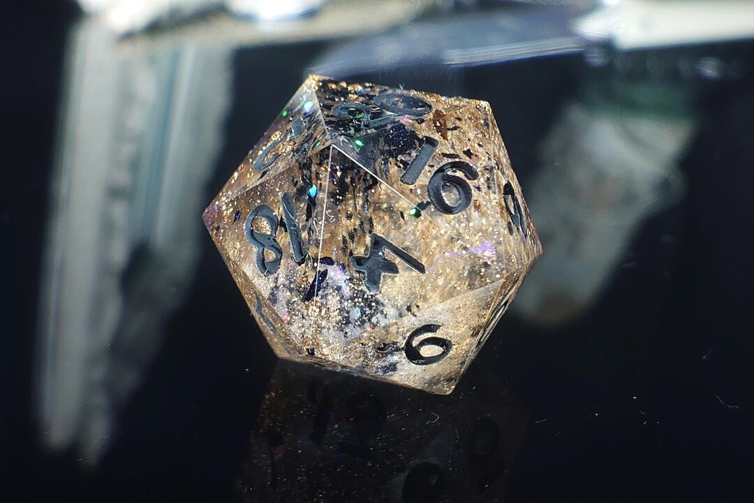 Midas' Touch - Dnd Single D20 - Sharp Edge Polyhedral Handmade Resin ...