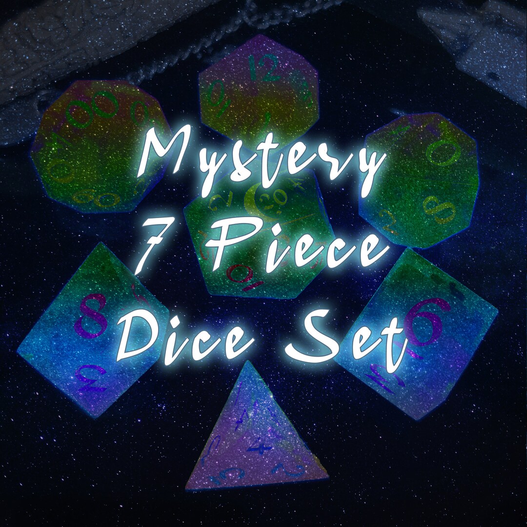 Mystery Dice Set 7 Piece Sharp Edge Polyhedral Handmade Resin Dice - Etsy