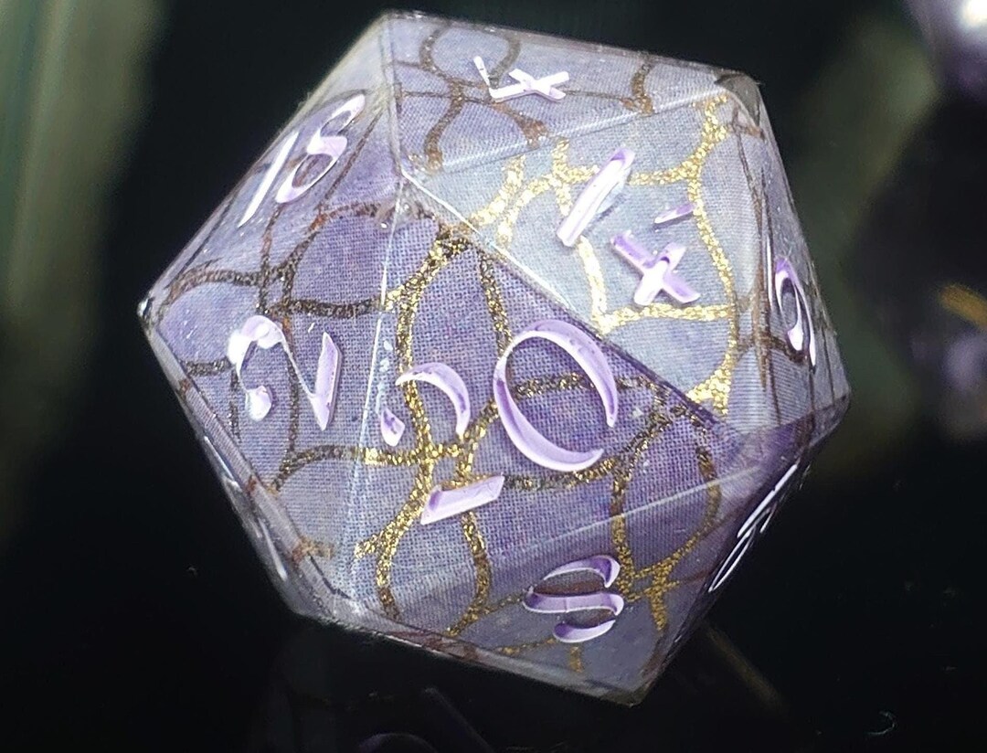 Lilac Lattice - Dnd Single D20 - Sharp Edge Polyhedral Handmade Resin ...