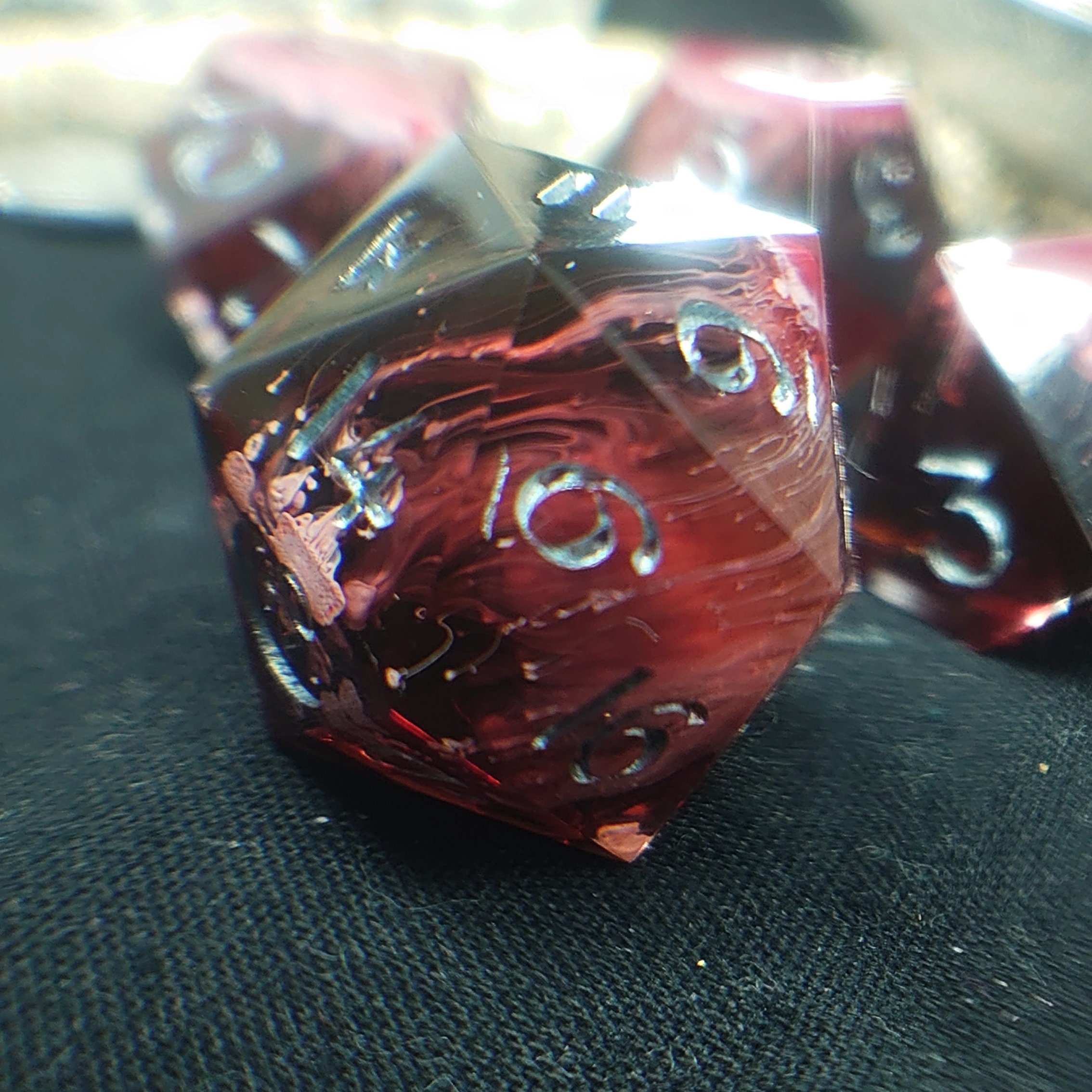 Sanguine Lunae Dnd Dice Set 7 Piece Handmade Sharp Edge Polyhedral ...