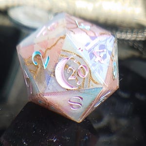 Patchwork Circus - Dnd Single D20 - Sharp Edge Polyhedral Handmade ...