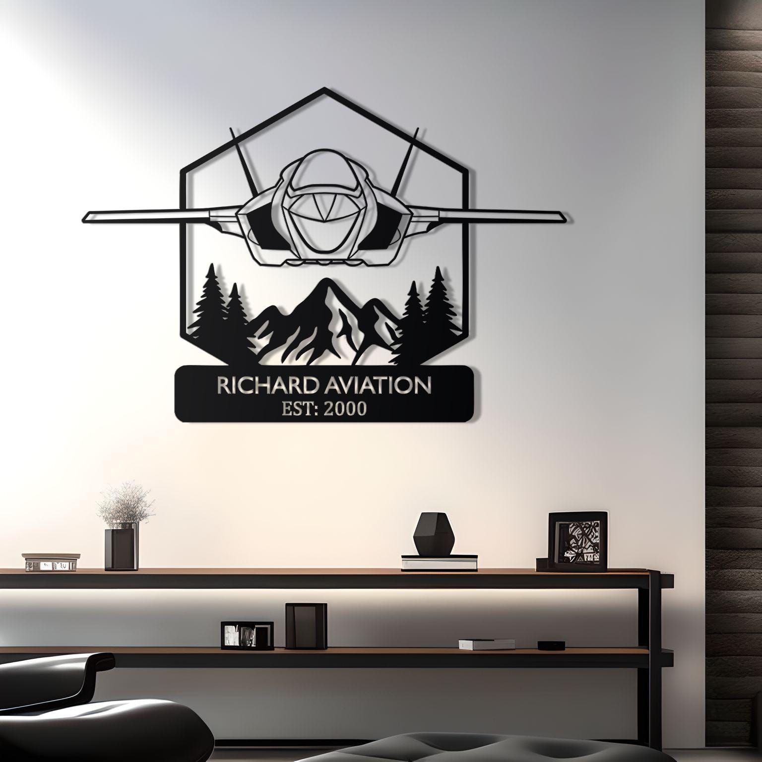 Custom F-35 Metal Wall Decor, Large Aviation Wall Art, Personalized F ...