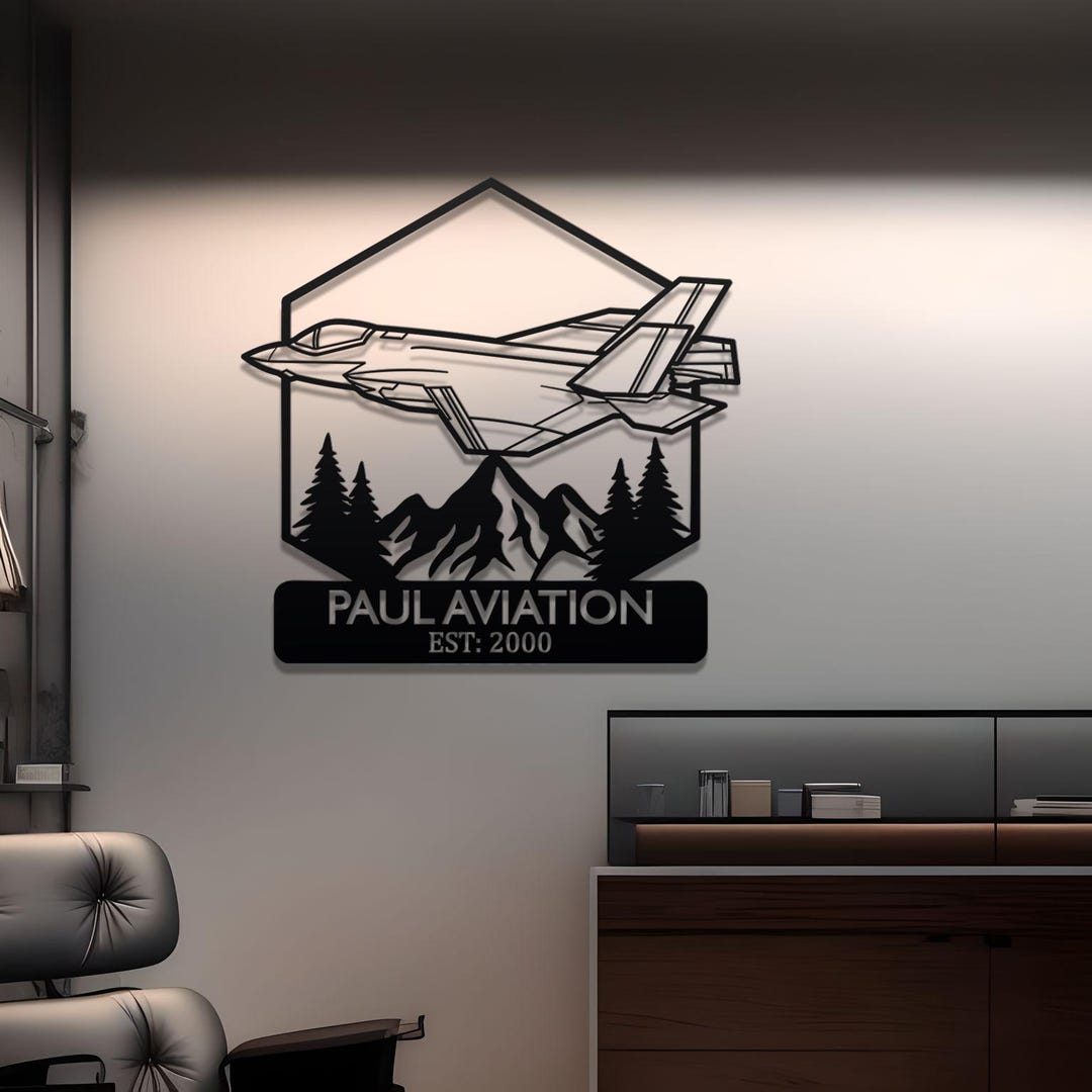 Custom F-35 Metal Wall Art, Gifts for Airplane Lover, Last Name Metal ...