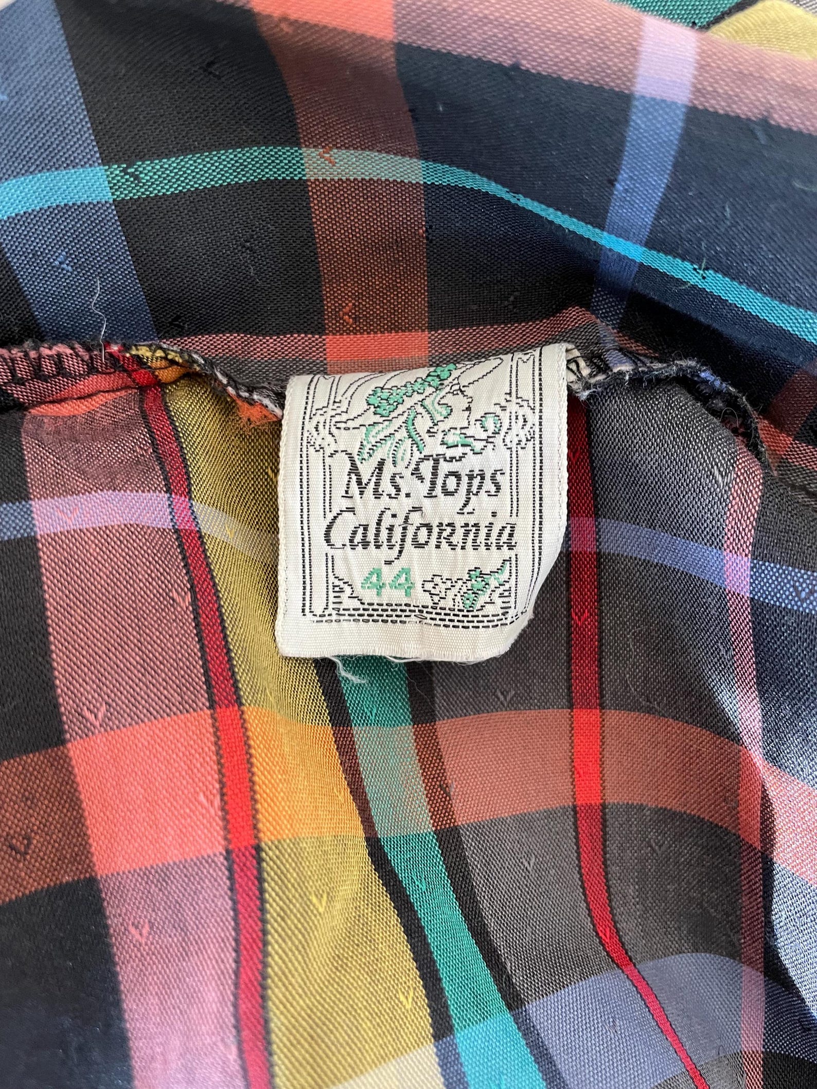 Vintage 1980s Ms. Tops California Plaid Button up Blouse - Etsy