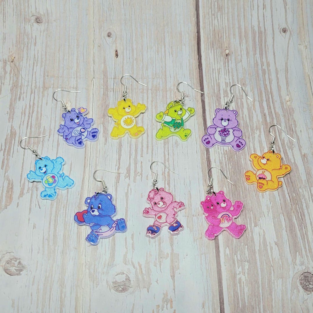 Cartoon Inspired Earrings | Care Bear Earrings | Fun Earrings | Blue ...