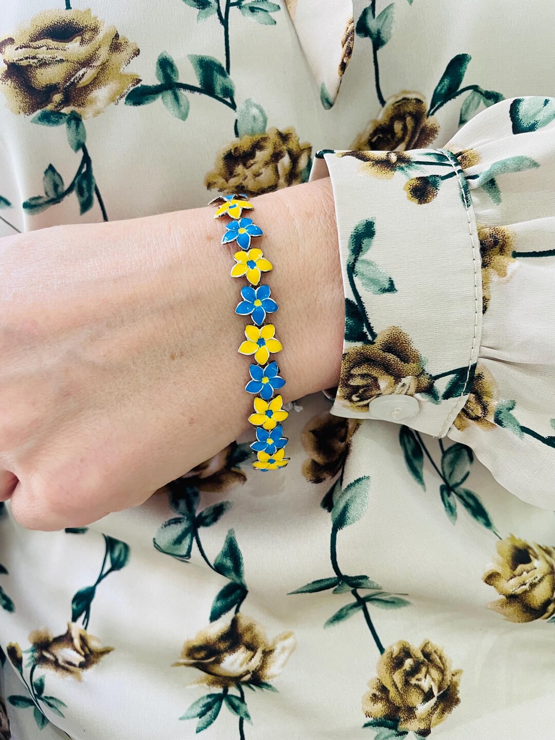 Ukrainian Silver 925 Trident Bracelet With Ukraine Flag Colors 925 ...
