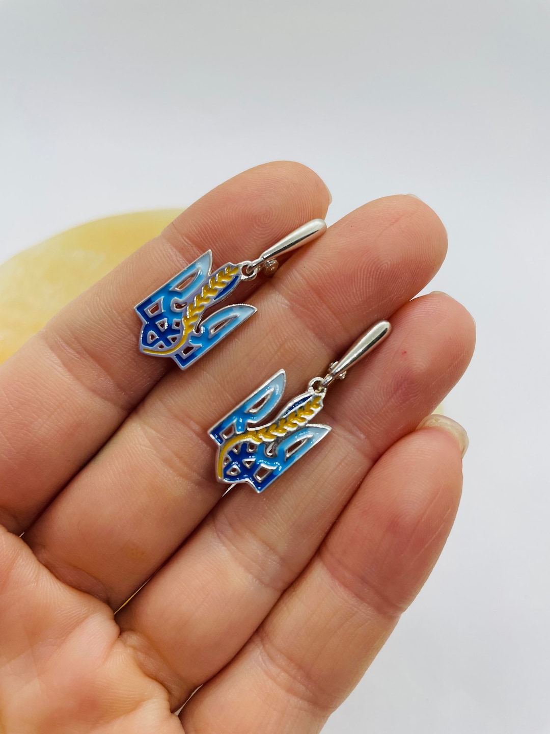 Ukrainian Tryzub Trident Earrings - Handcrafted Silver 925 Ukraine ...