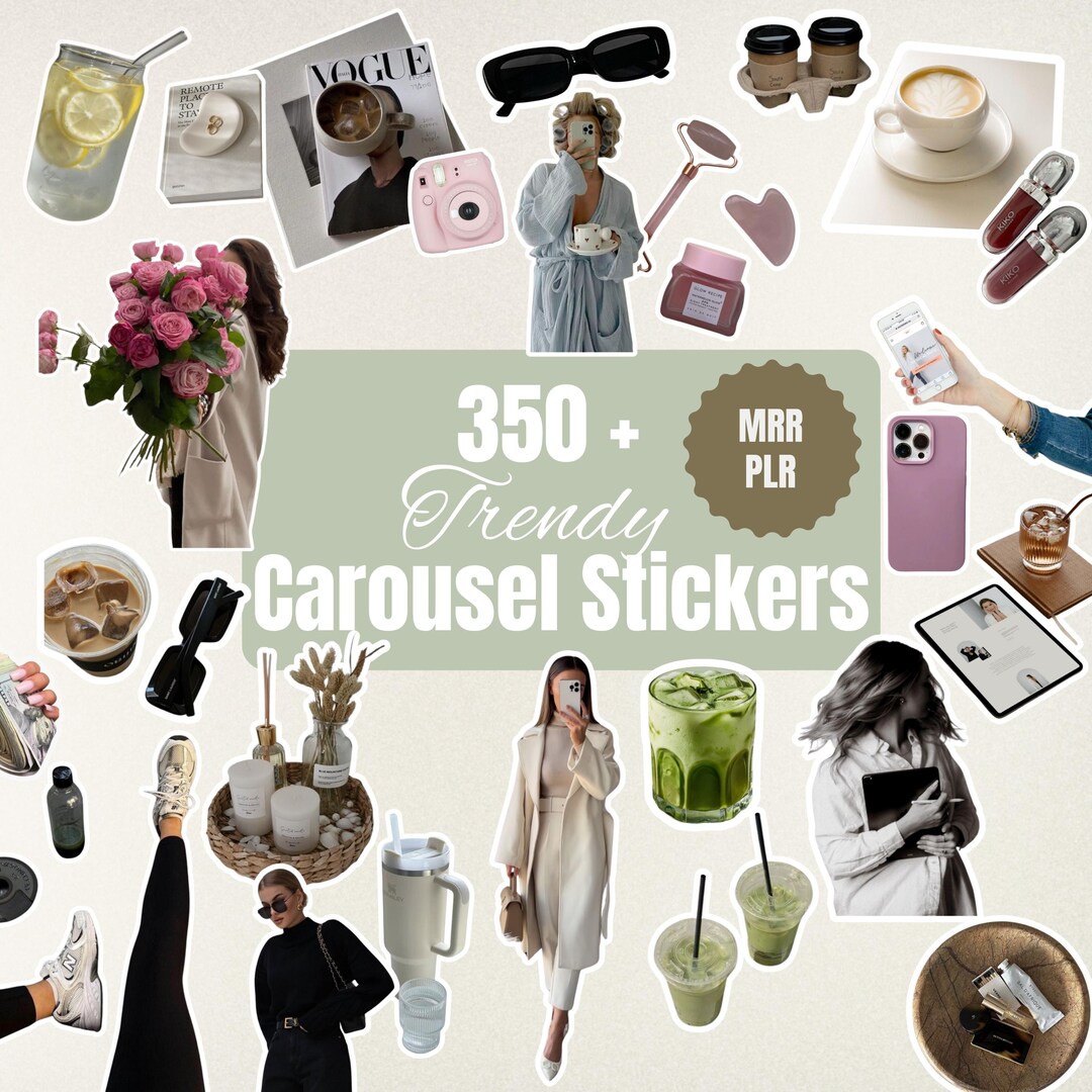 Instagram Trending Carousel Stickers 350+ Aesthetic Viral Digital ...