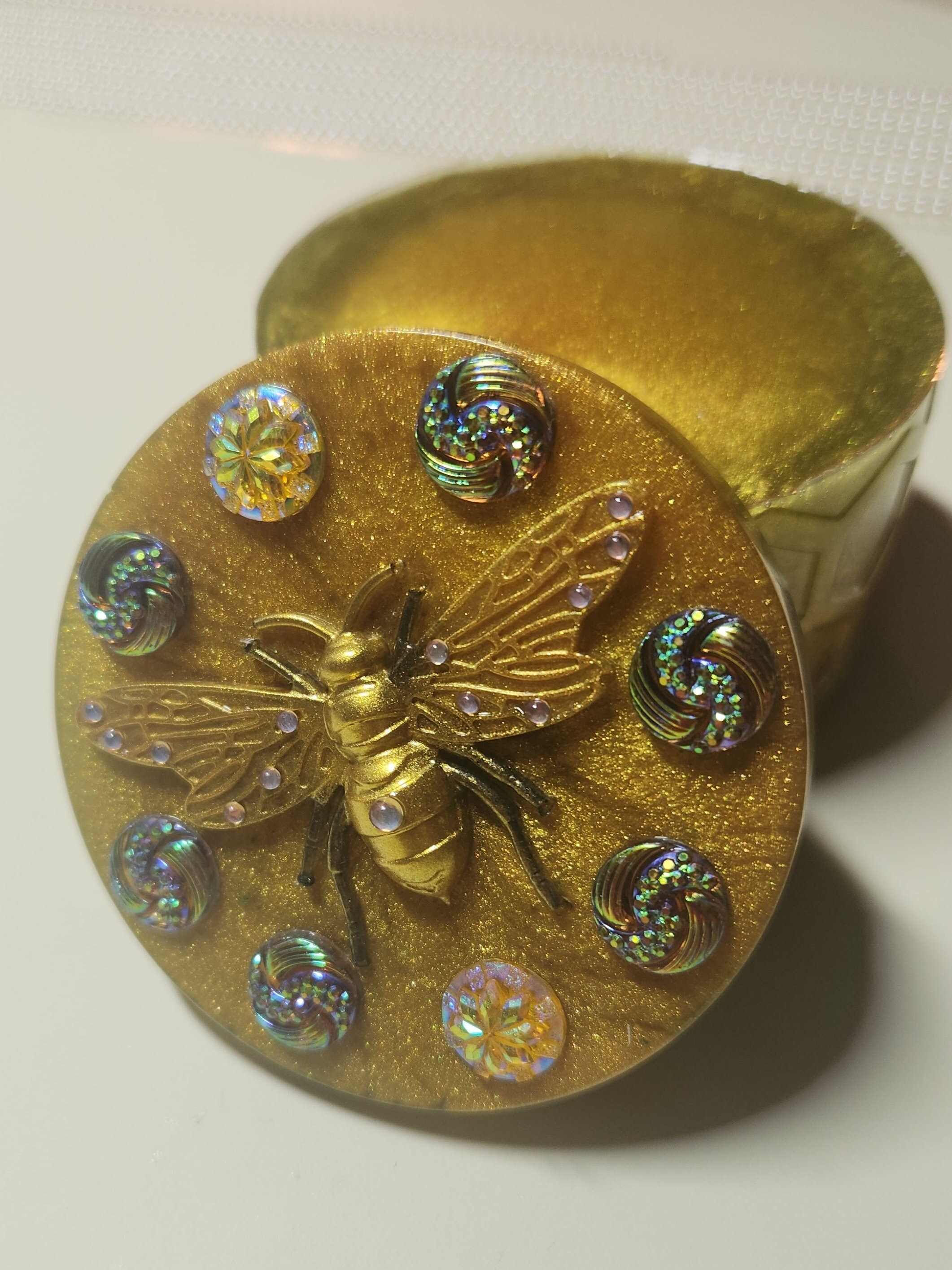 Gold & Crystal Bee Jewelry Box Elegant Trinket Holder - Etsy