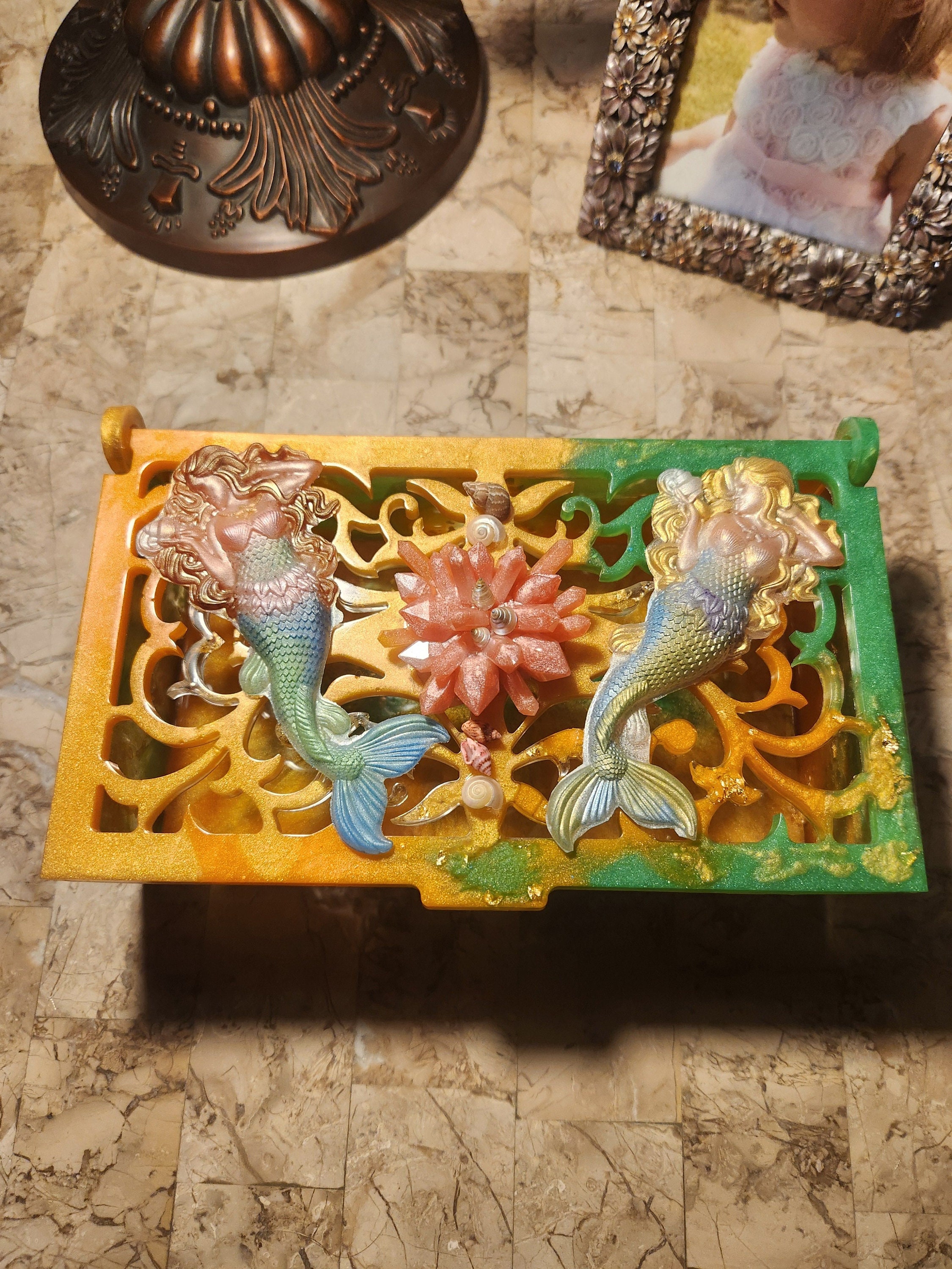 Two Mermaid Sisters Hidden Treasure Box - Etsy