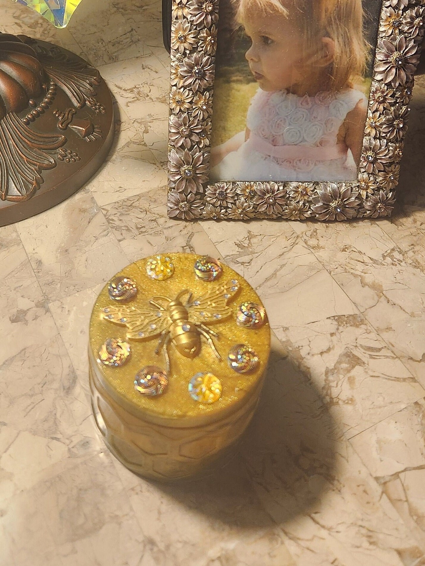 Gold & Crystal Bee Jewelry Box Elegant Trinket Holder - Etsy